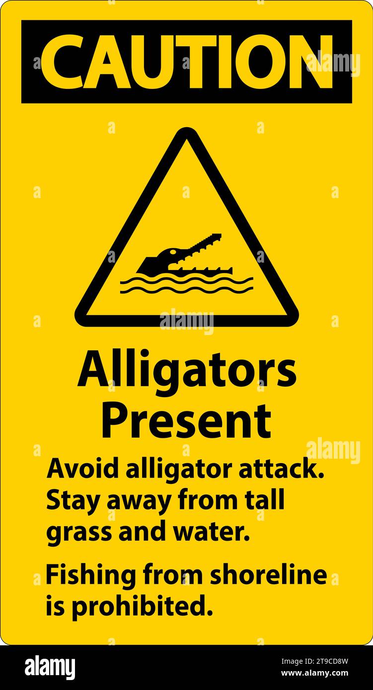 Alligator Warning Sign, Danger - Alligators Present, Avoid Alligator ...