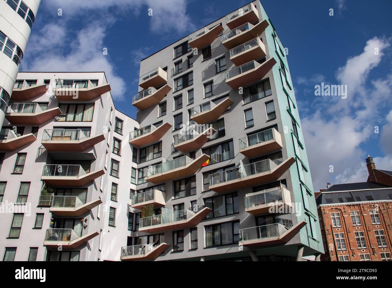 Urban metropolis modern architecture. Exterior with glass walls ...