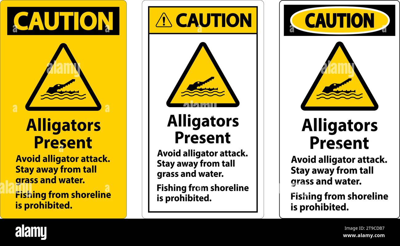 Alligator Warning Sign, Danger - Alligators Present, Avoid Alligator ...