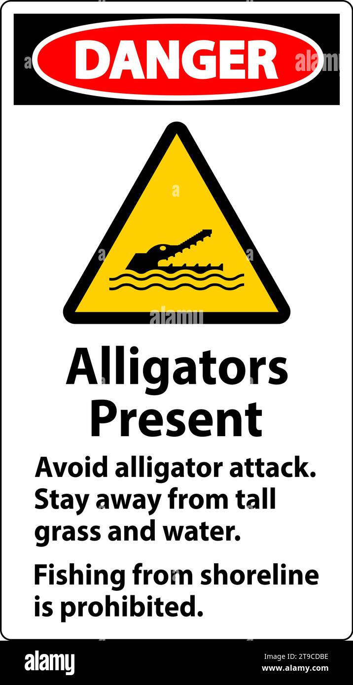 Alligator Warning Sign, Danger - Alligators Present, Avoid Alligator ...