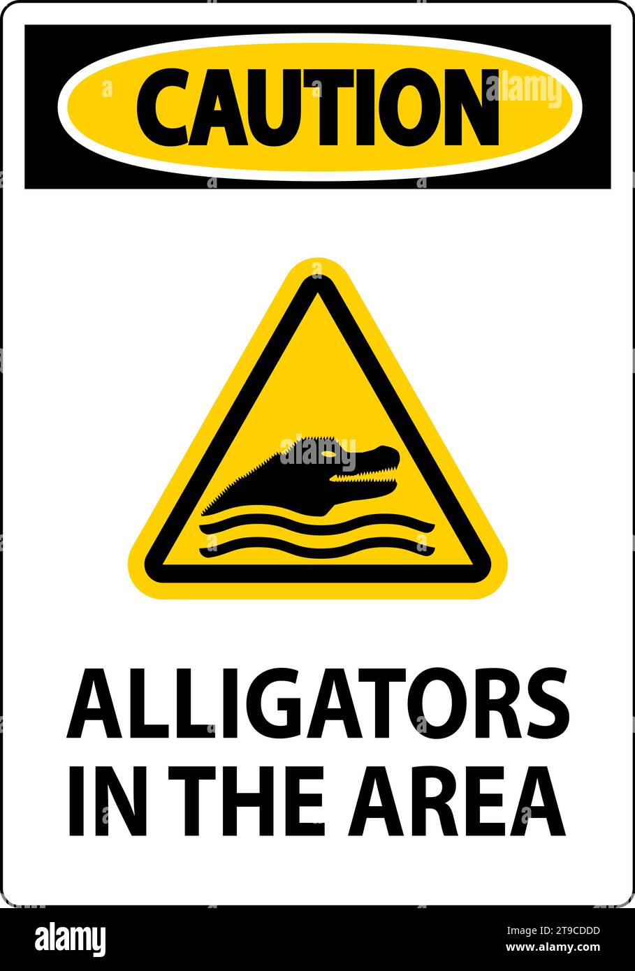 Caution Alligators In The Area Sign Stock Vector Image & Art - Alamy