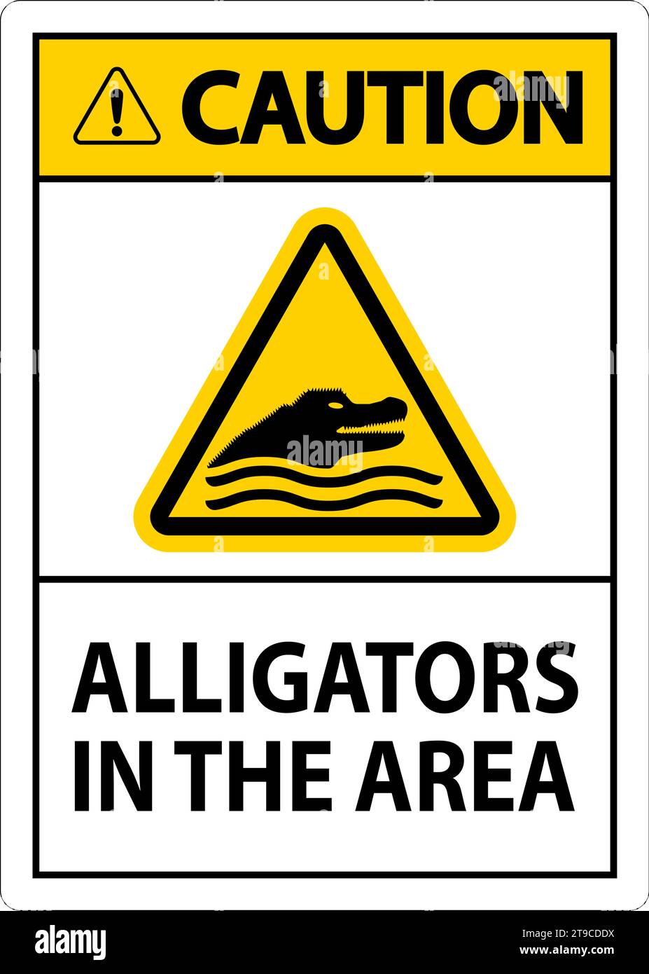 Caution Alligators In The Area Sign Stock Vector Image & Art - Alamy