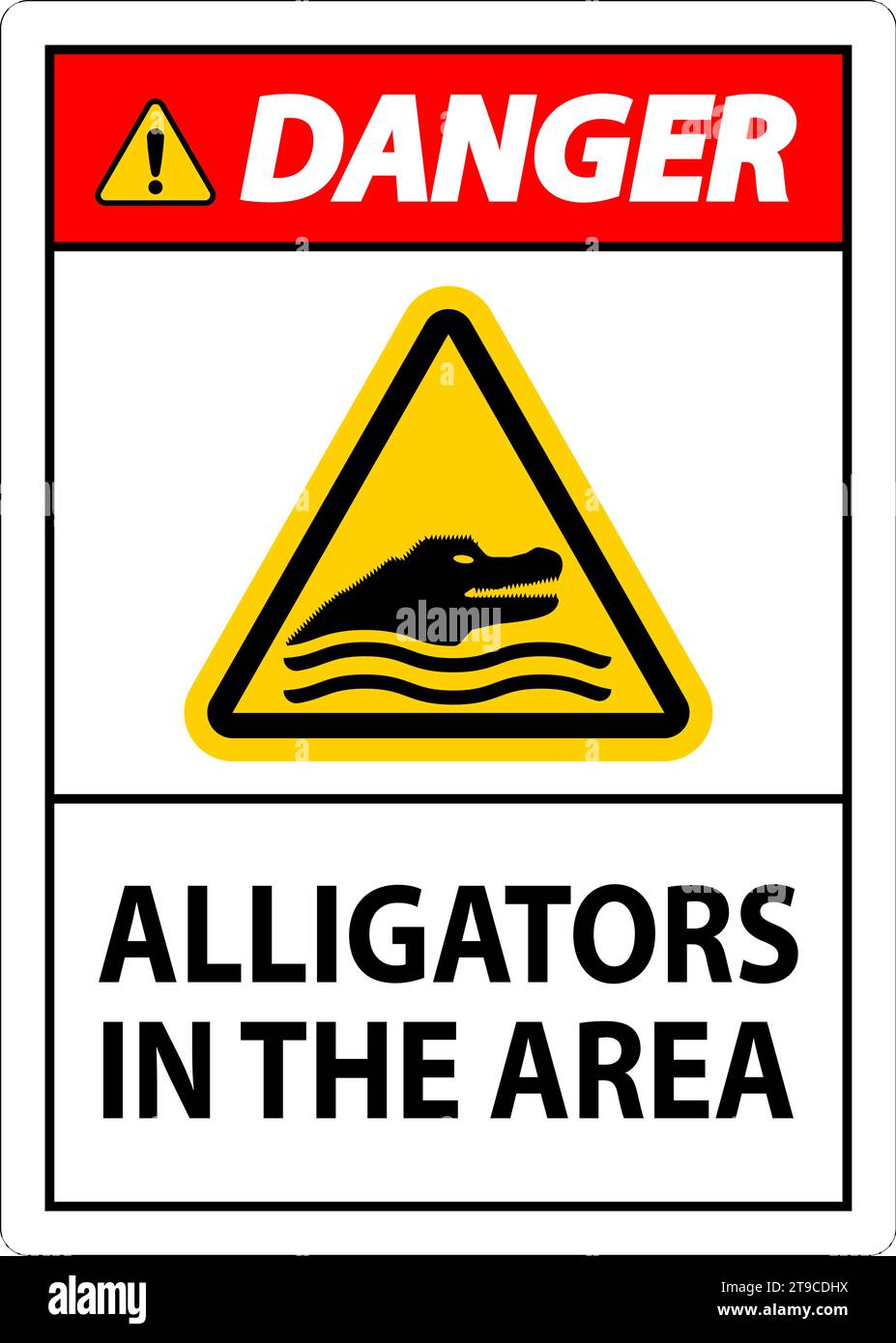 Danger Alligators In The Area Sign Stock Vector Image & Art - Alamy