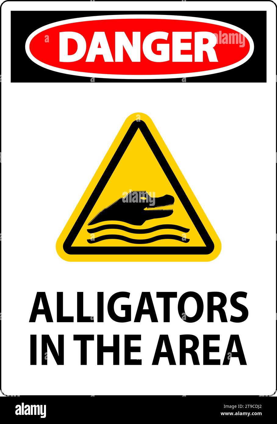 Danger Alligators In The Area Sign Stock Vector Image & Art - Alamy