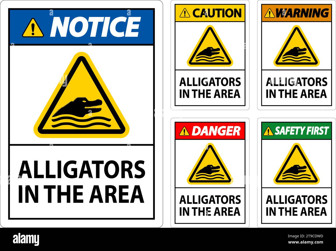Danger Alligators In The Area Sign Stock Vector Image & Art - Alamy