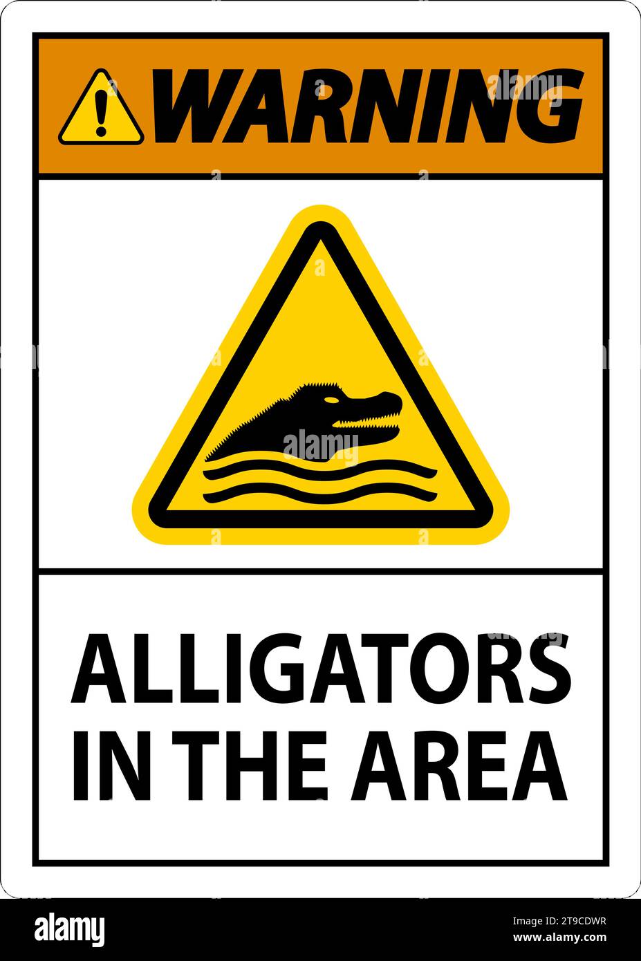 Warning Alligators In The Area Sign Stock Vector Image & Art - Alamy