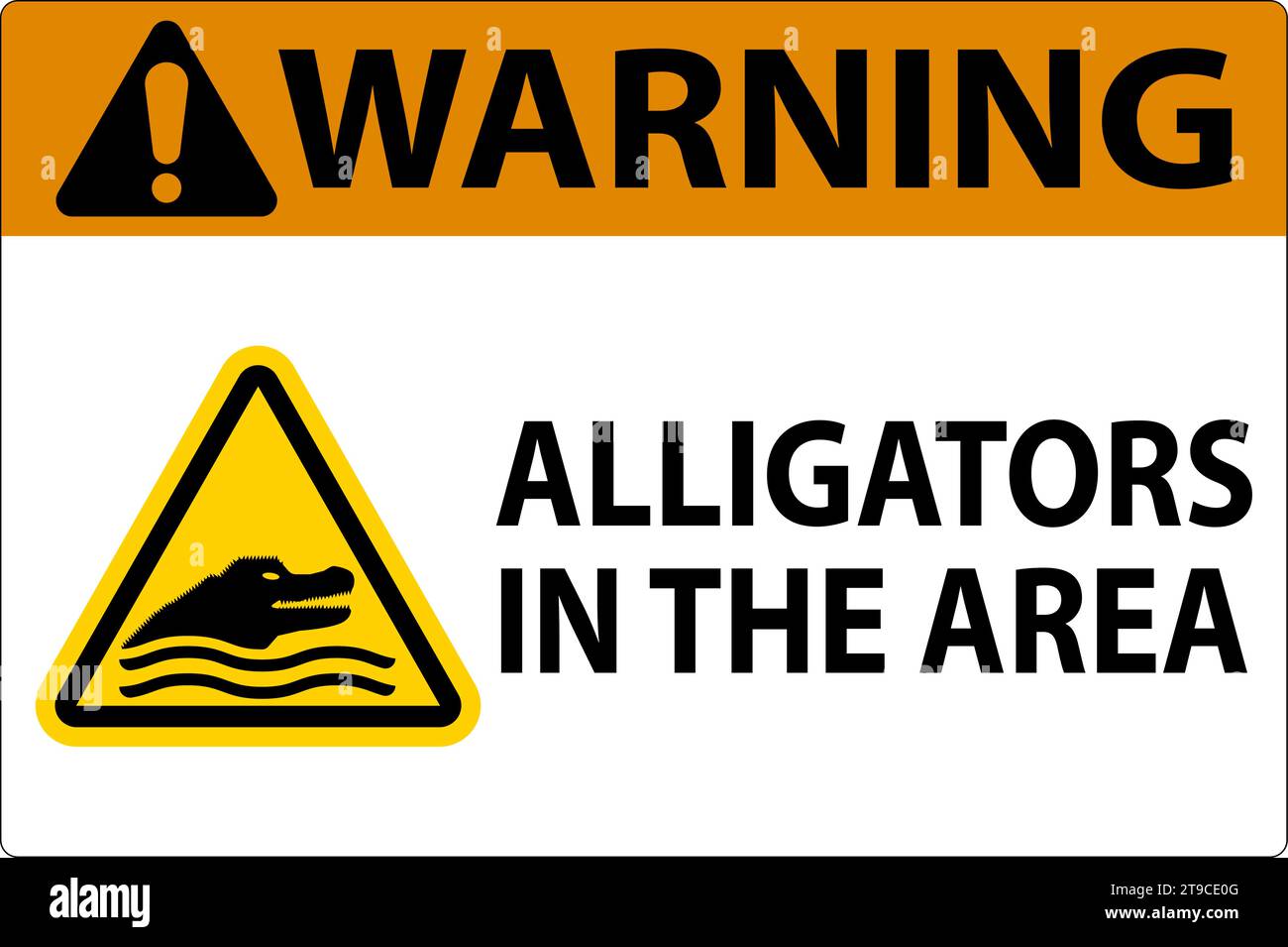 Warning Alligators In The Area Sign Stock Vector Image & Art - Alamy