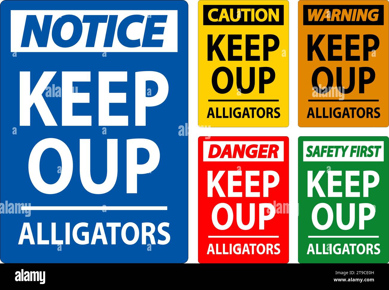 Alligator Warning Sign: Danger Keep Out - Alligators Stock Vector Image ...