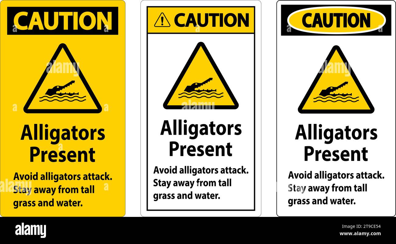 Alligator Warning Sign, Danger - Alligators Present Avoid Attack, Stay ...