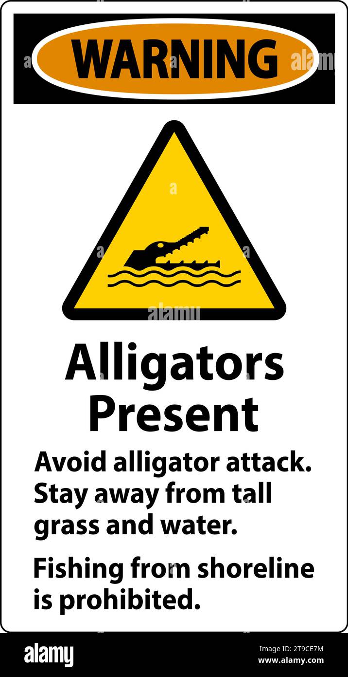 Alligator Warning Sign, Danger - Alligators Present, Avoid Alligator ...