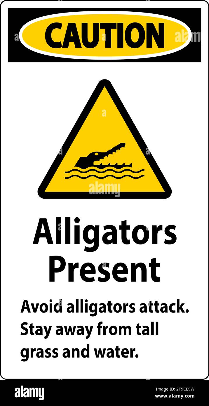 Alligator Warning Sign, Danger - Alligators Present Avoid Attack, Stay ...