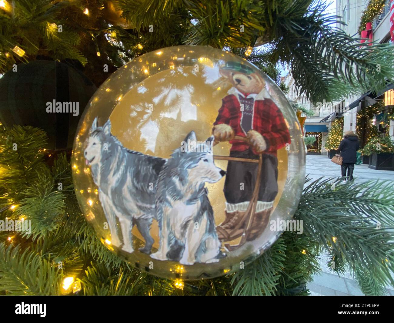 Outside the brand's flagship store stands a five meter Nordmann Fir ...