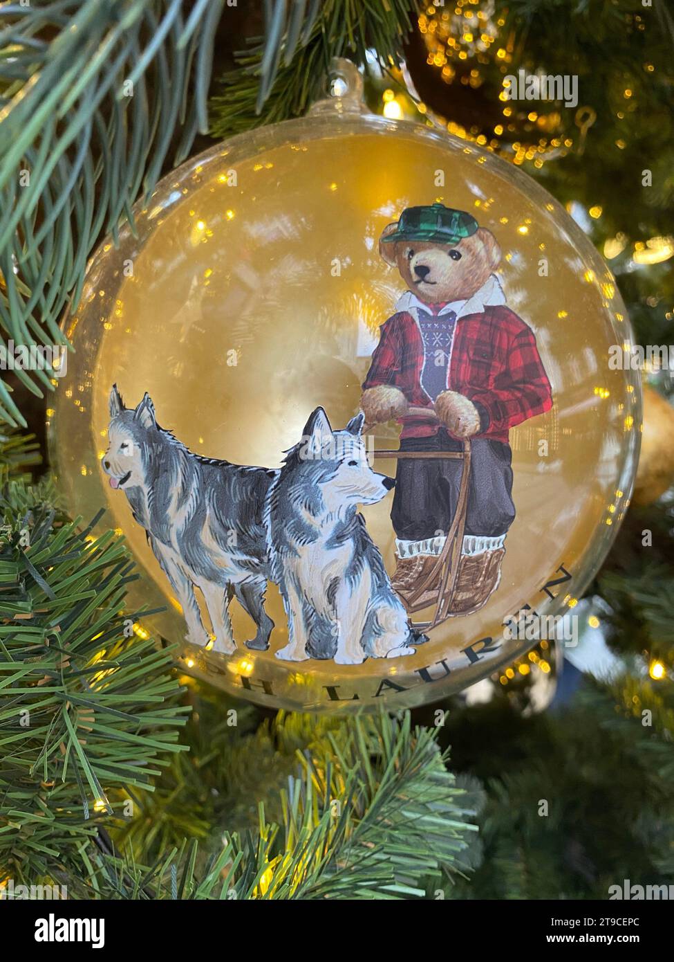 Outside the brand's flagship store stands a five meter Nordmann Fir ...