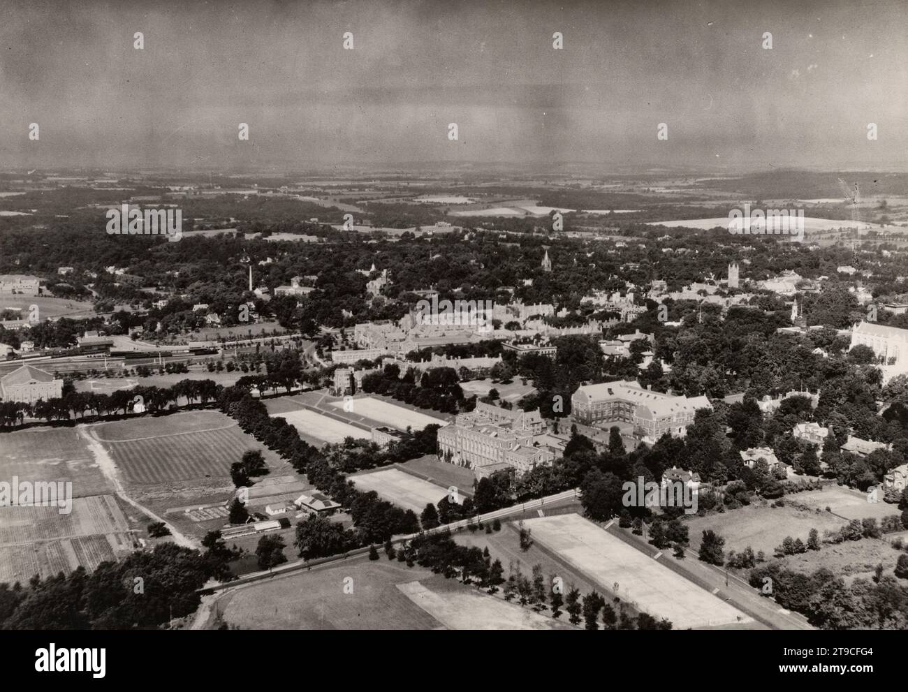 Aerial view of Princeton University in New Jersey in 1928 Stock Photo ...
