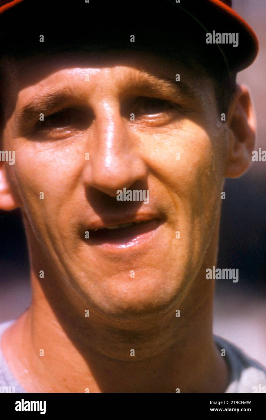 1957: Pitcher Warren Spahn #21 of the Milwaukee Braves poses for a ...