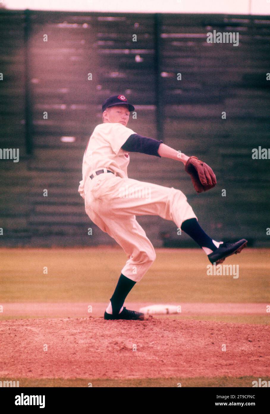 TUCSON, AZ - MARCH, 1955: Pitcher Herb Score #27 of the Cleveland ...