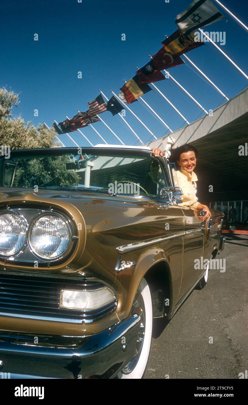 LAS VEGAS, NV - 1958: Actress and model Kitty Dolan poses in a 1958 ...