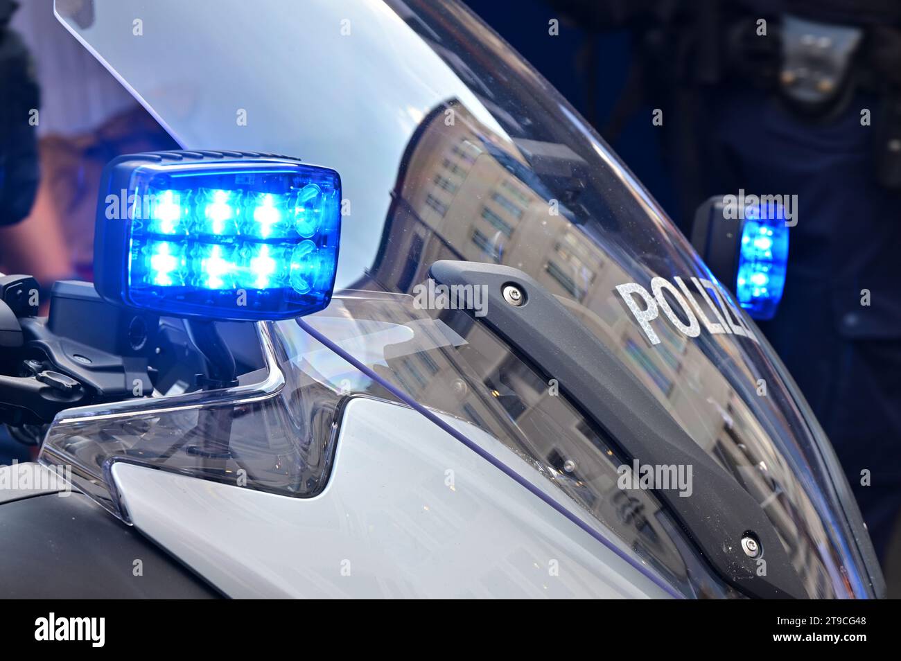Police car at CSD Pride in Munich. The CSD parade is a political ...