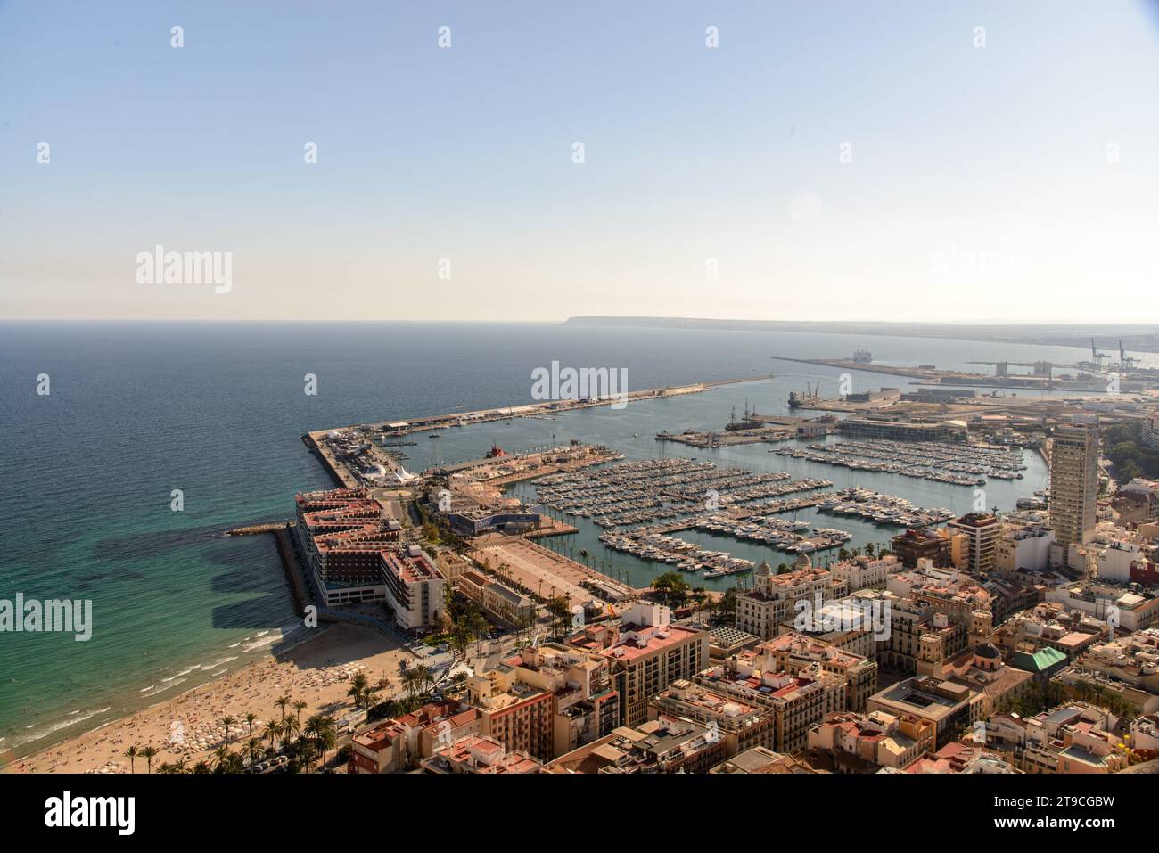 Alicante Spain Harbour Aerial View During the Sunset Stock Photo - Alamy