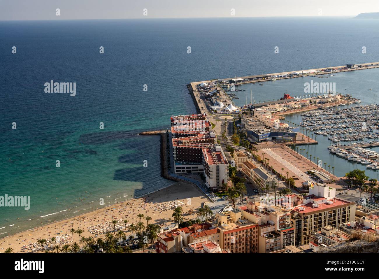 Alicante Spain Harbour Aerial View During the Sunset Stock Photo - Alamy
