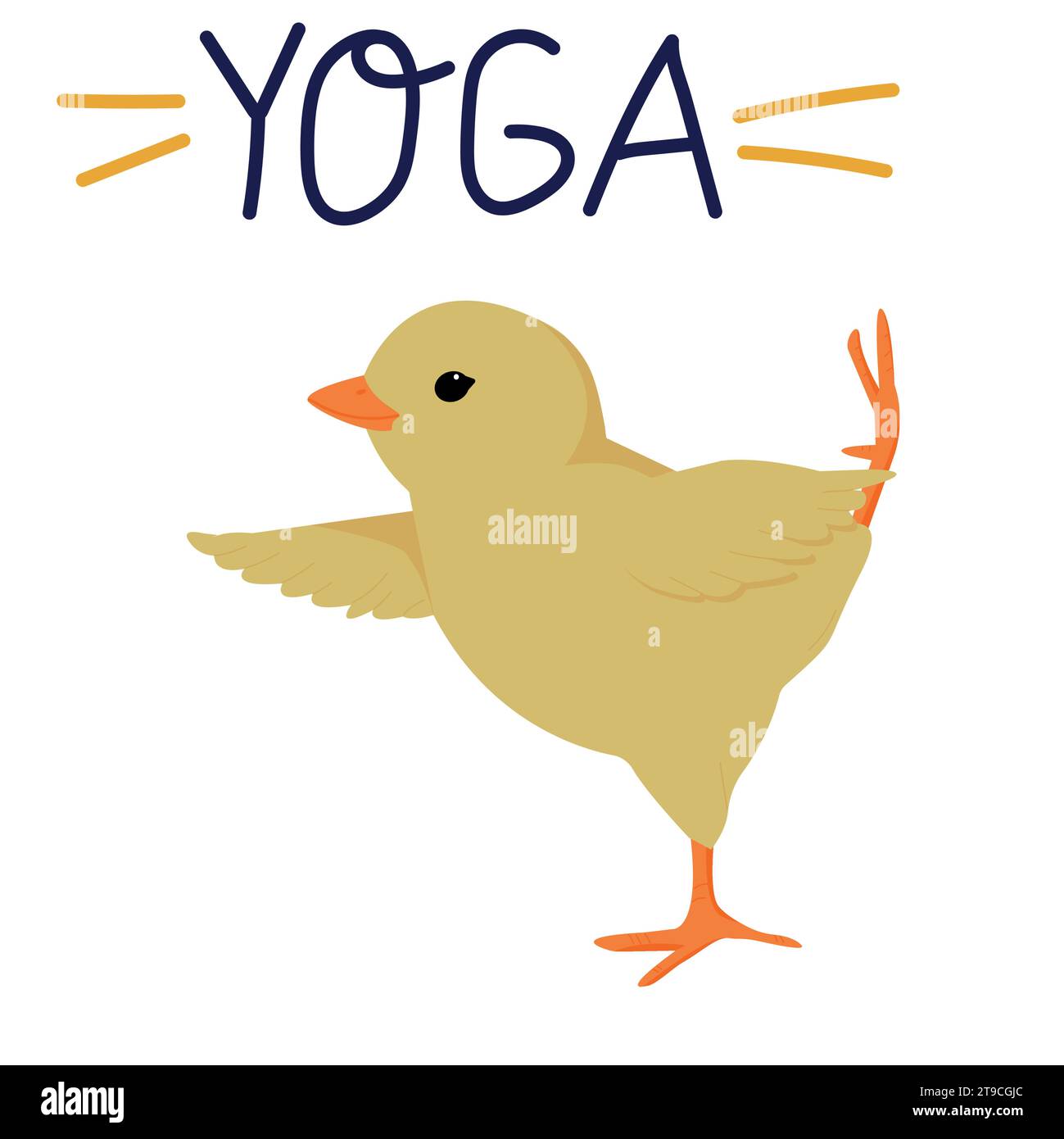 Cute Chicken Yoga Cartoon Vector Icons Illustration. Flat Cartoon ...