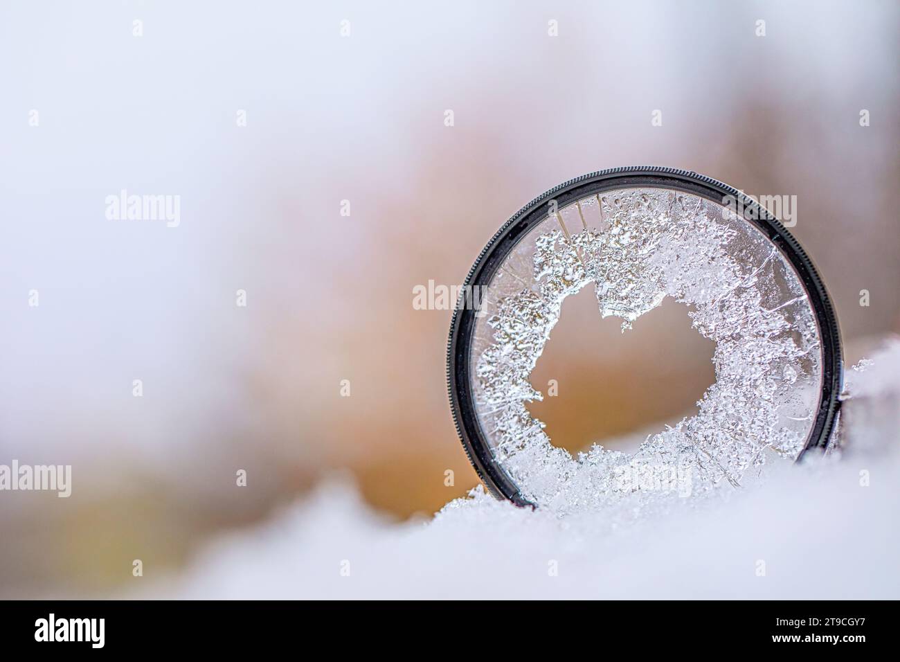 Fragmented Vision: The Beauty of a Cracked Camera Lens Filter Stock ...