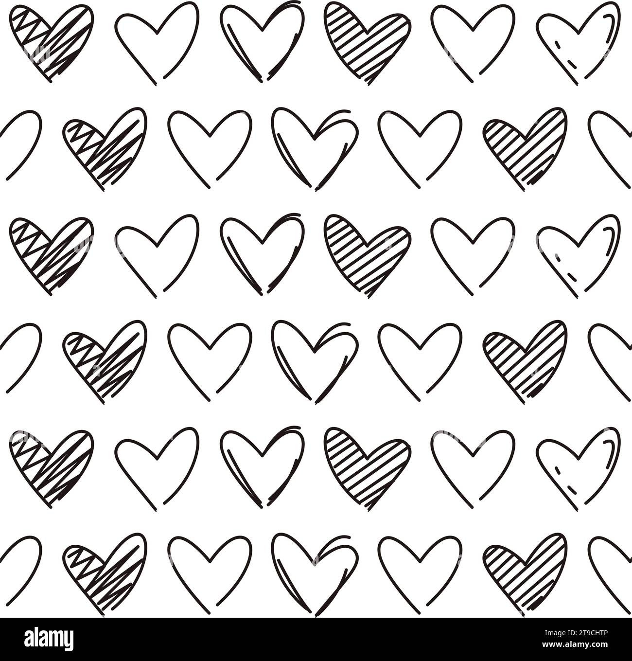 Heart shapes hand drawn background Vector Stock Vector Image & Art - Alamy