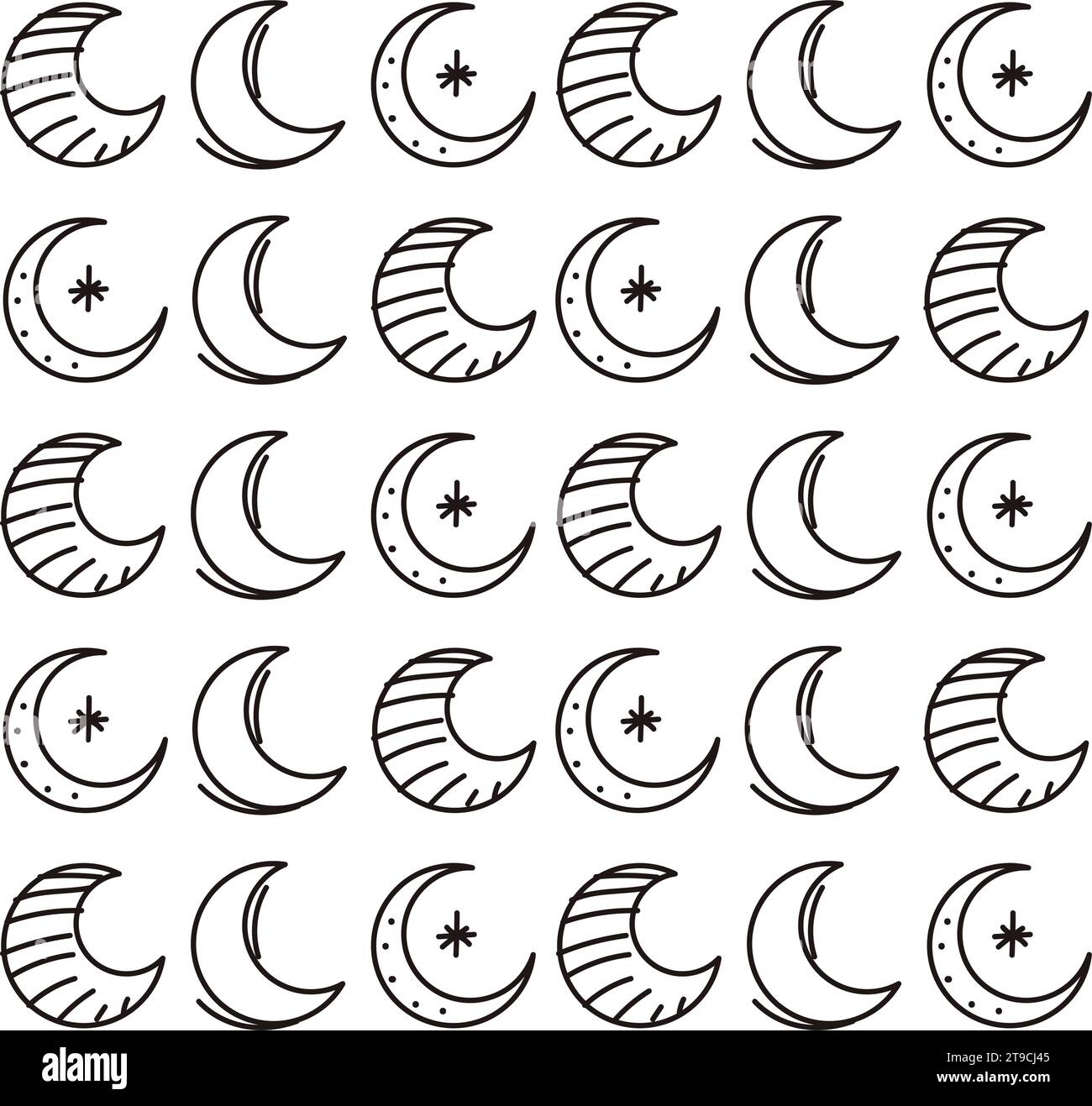 Moon shapes hand drawn background Vector Stock Vector Image & Art - Alamy