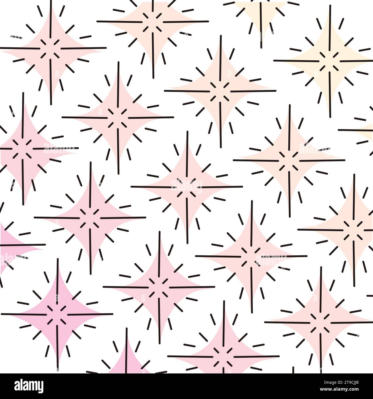 Pink star shapes sketches Hand drawn background Vector Stock Vector ...