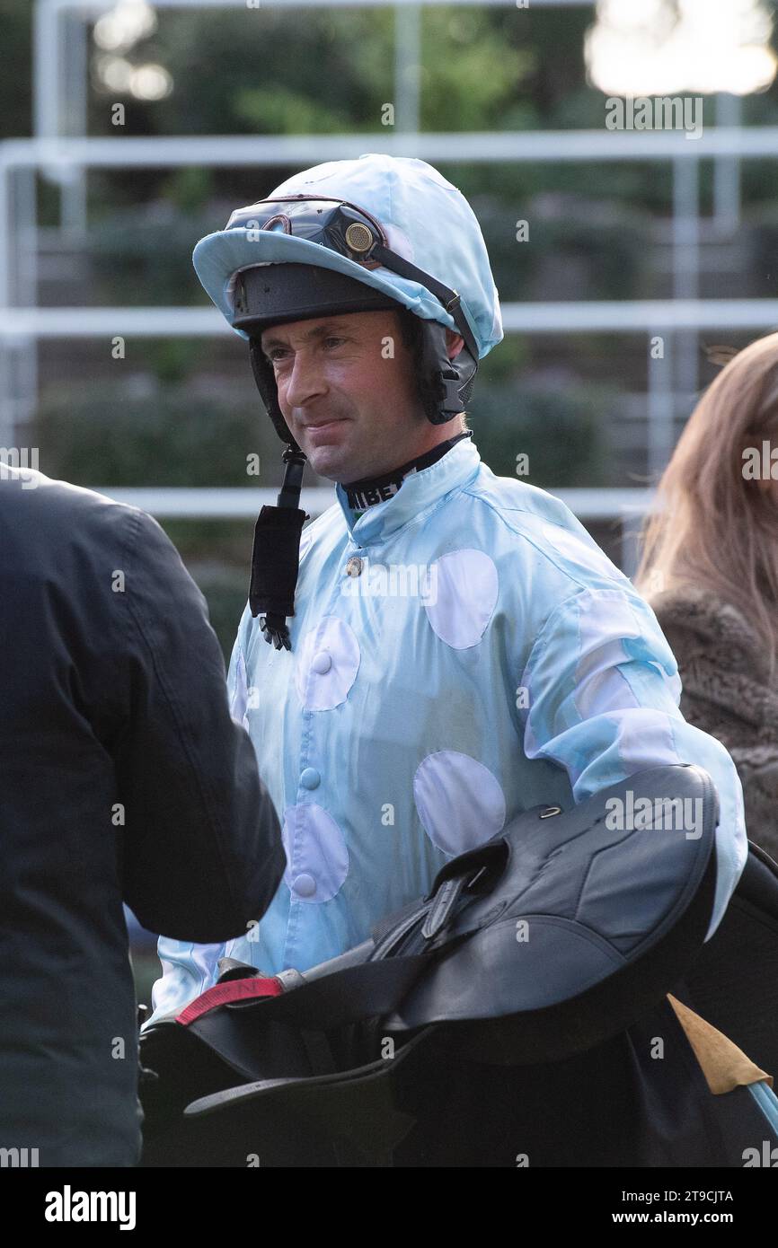 Ascot, Berkshire, UK. 24th November, 2023. Jockey Nico de Boinville ...