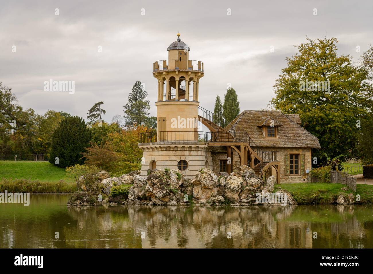 Palace of Versailles Cottage and lake Stock Photo - Alamy