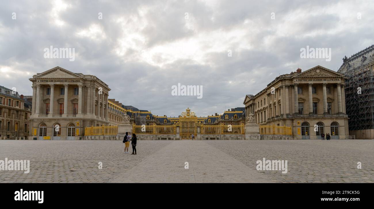 Palace of Versailles Outdoor Facade At Sunset Stock Photo - Alamy