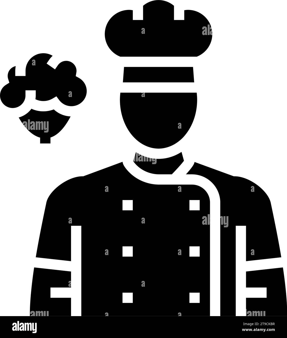 vegetarian chef restaurant glyph icon vector illustration Stock Vector ...