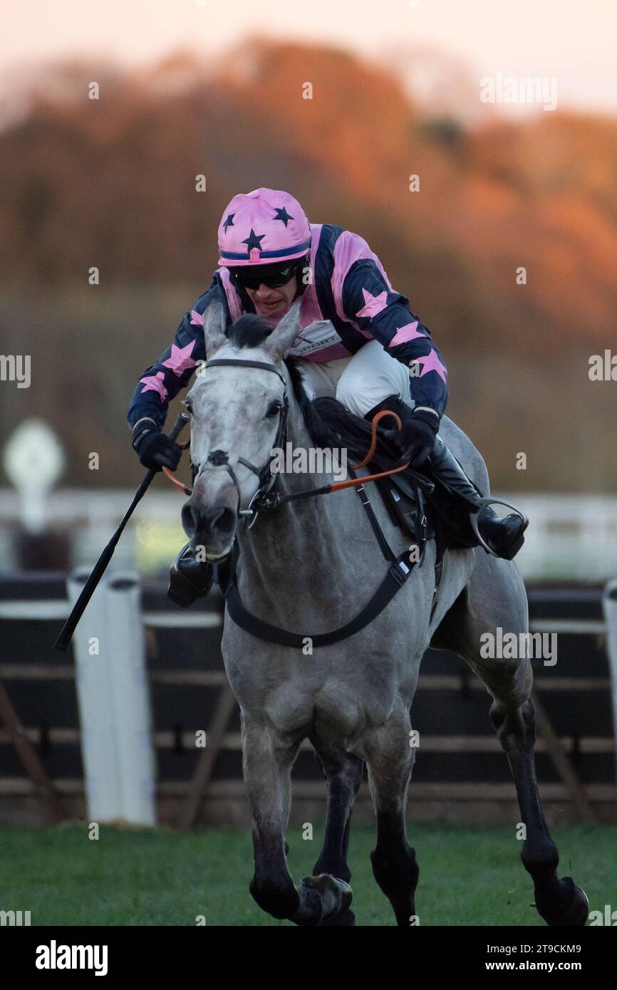 Ascot, UK. 24th November, 2023. Horse Scamallach Liath ridden by jockey ...