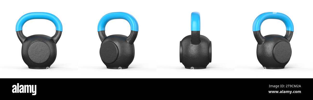 Kettle bell weights 3D rendering illustration isolated on white ...