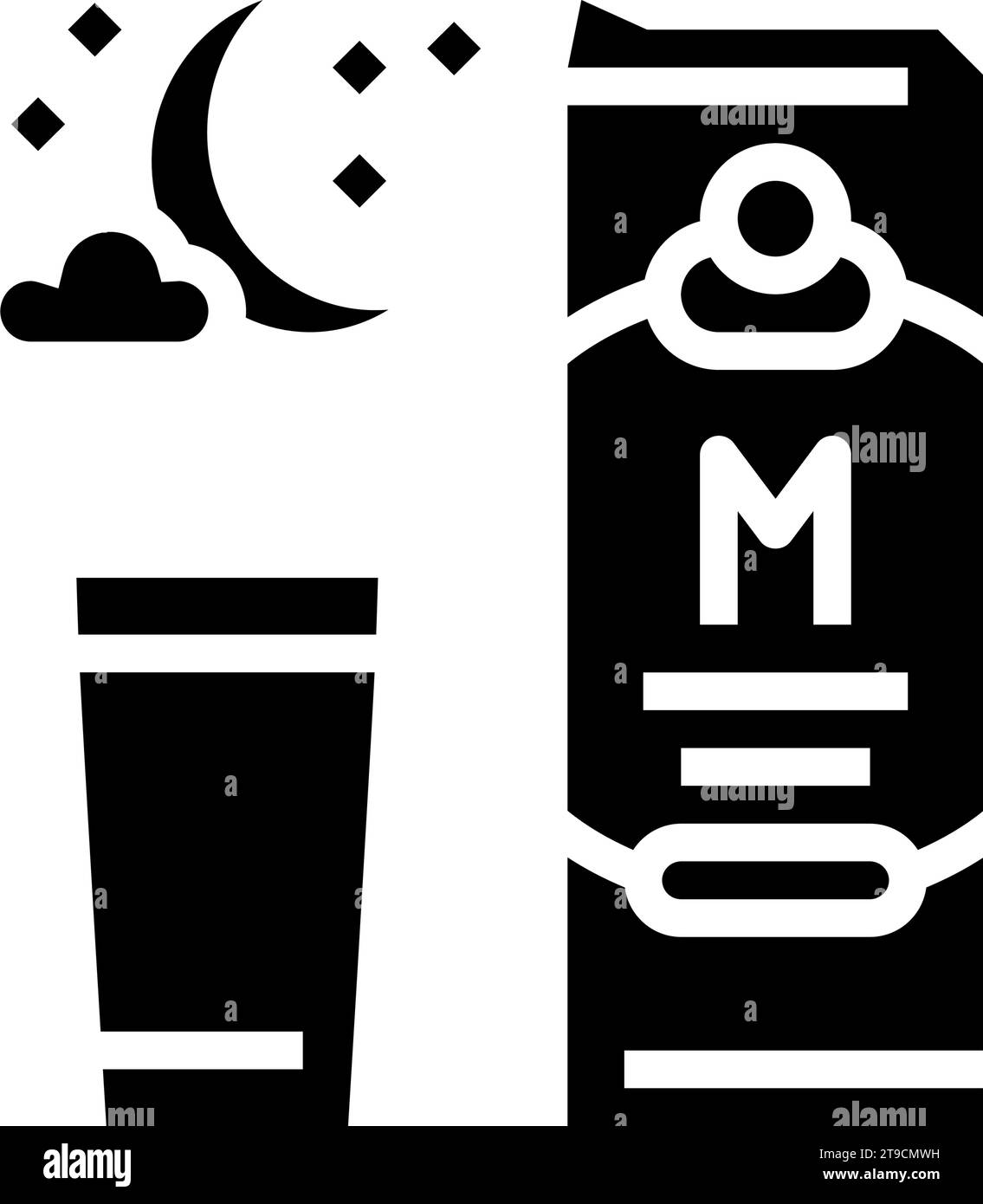 nightcap drink sleep night glyph icon vector illustration Stock Vector ...