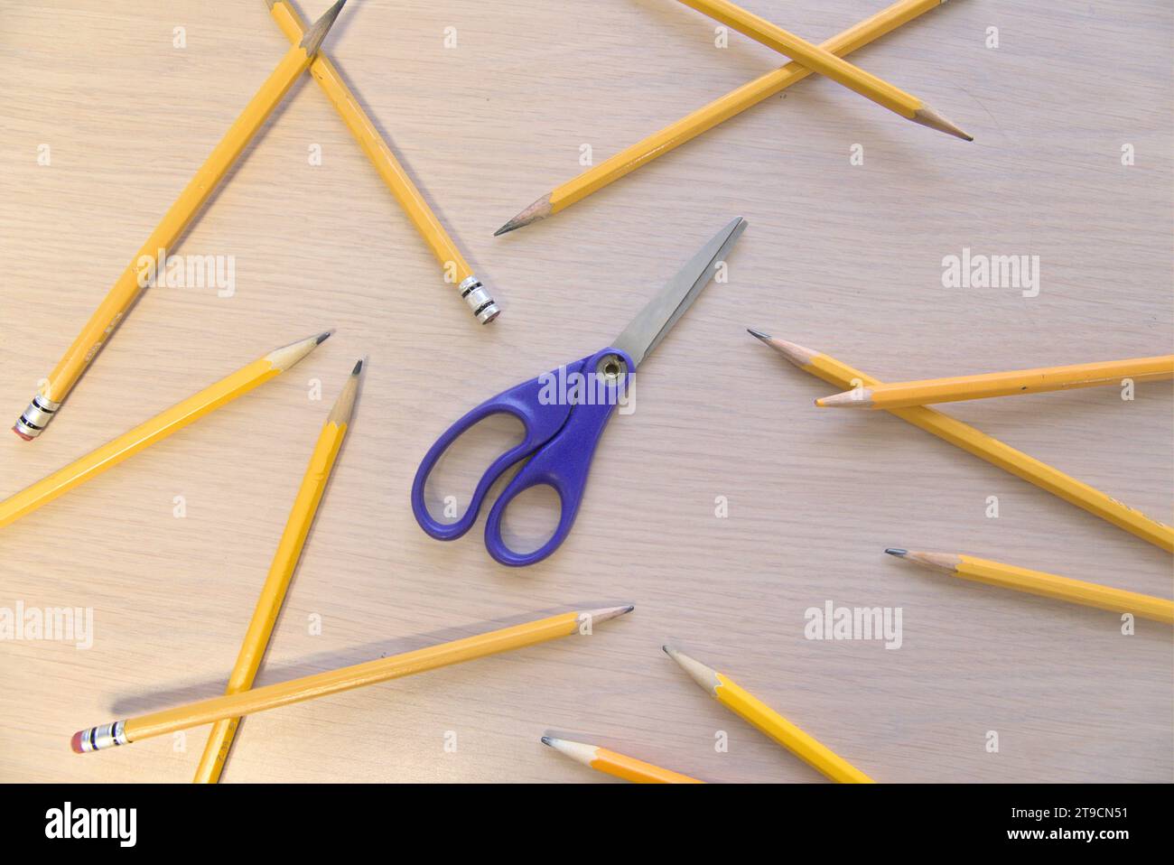 Crafts - Pencils and Scissors Stock Photo - Alamy