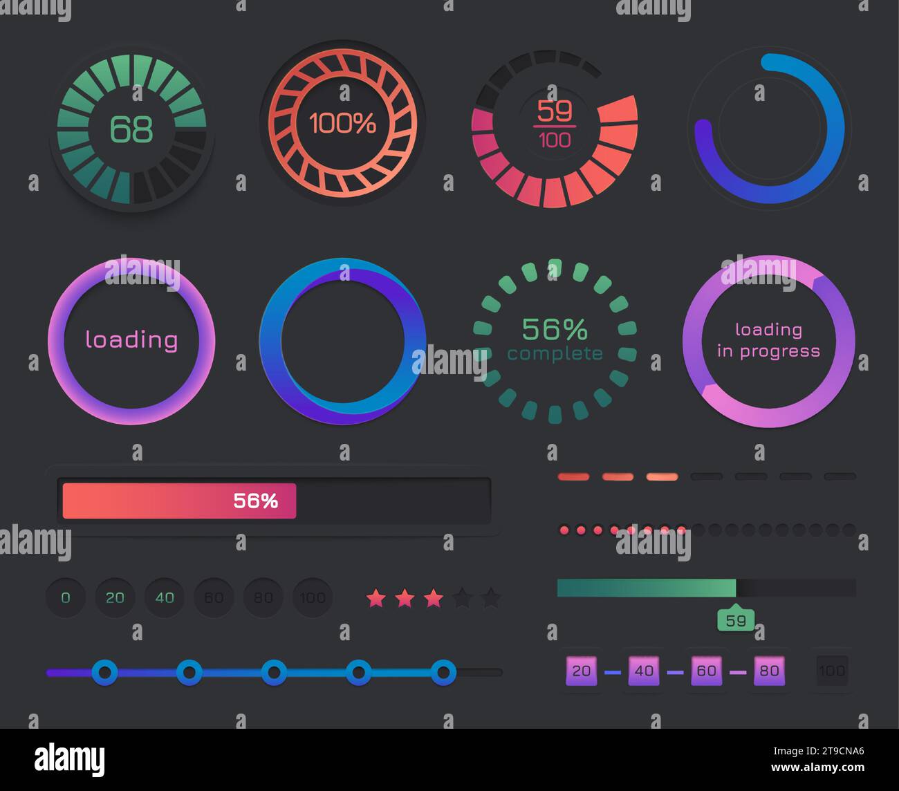 Loading Bar Ui User Interface Progress Indicator Mobile Phone Web Page Download Software