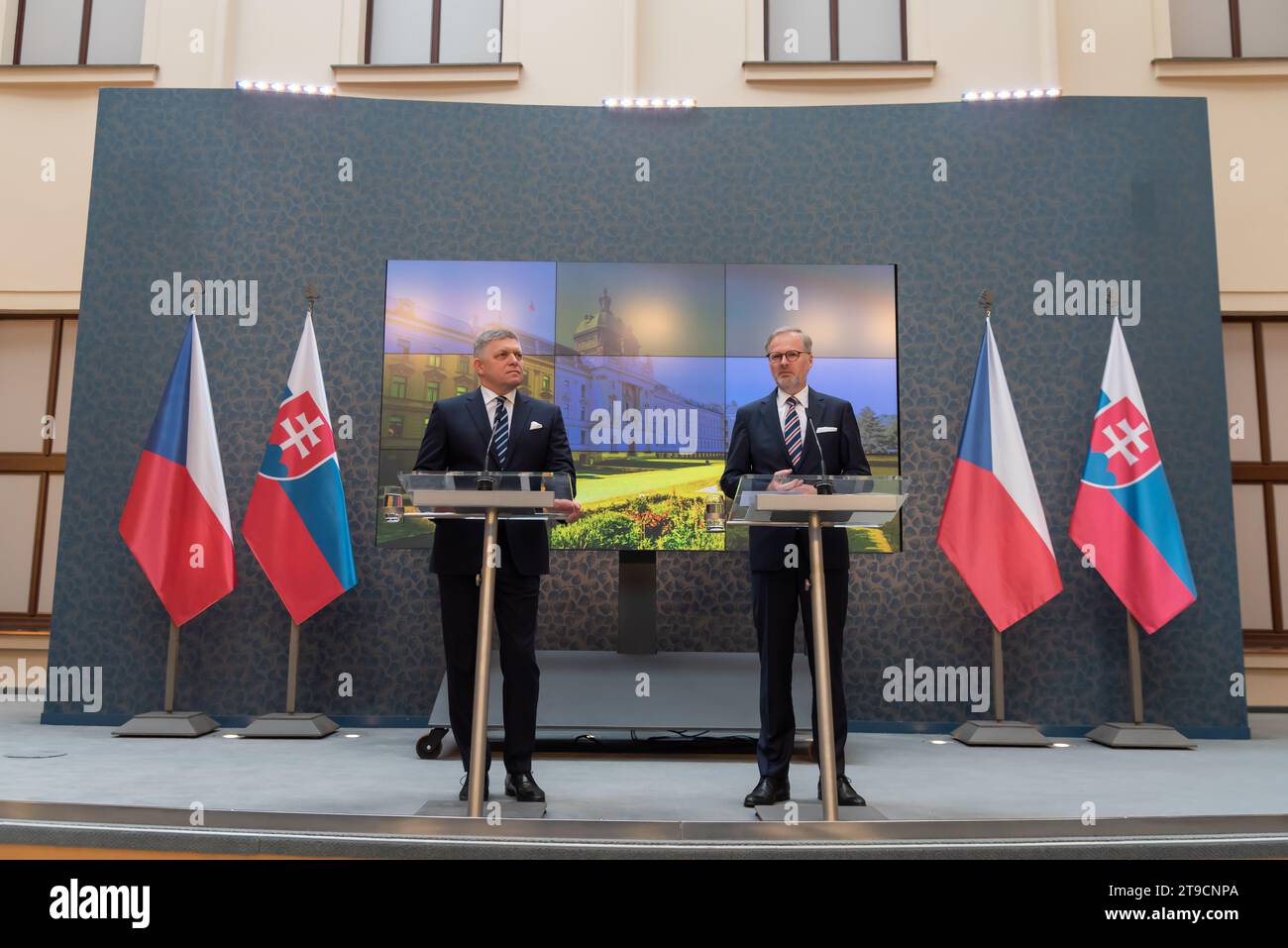 Prague, Czech Republic. 24th Nov, 2023. Slovak prime minister Robert ...