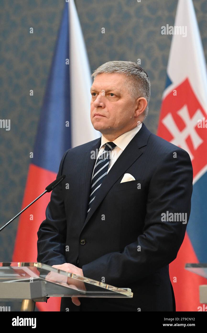 Prague, Czech Republic. 24th Nov, 2023. Slovak prime minister Robert ...