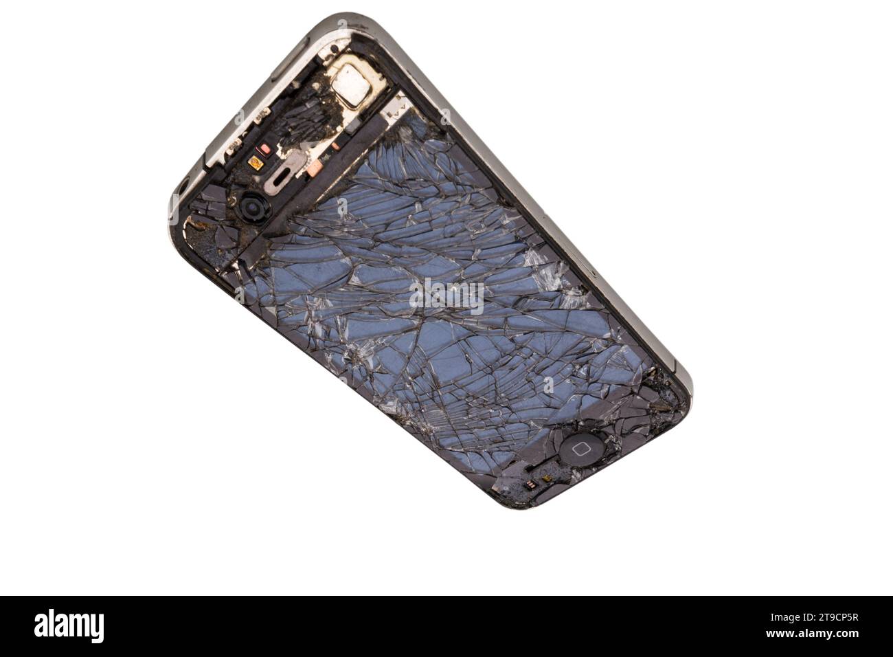 Smashed and destroyed iphone Apple mobile telephone / smart device ...