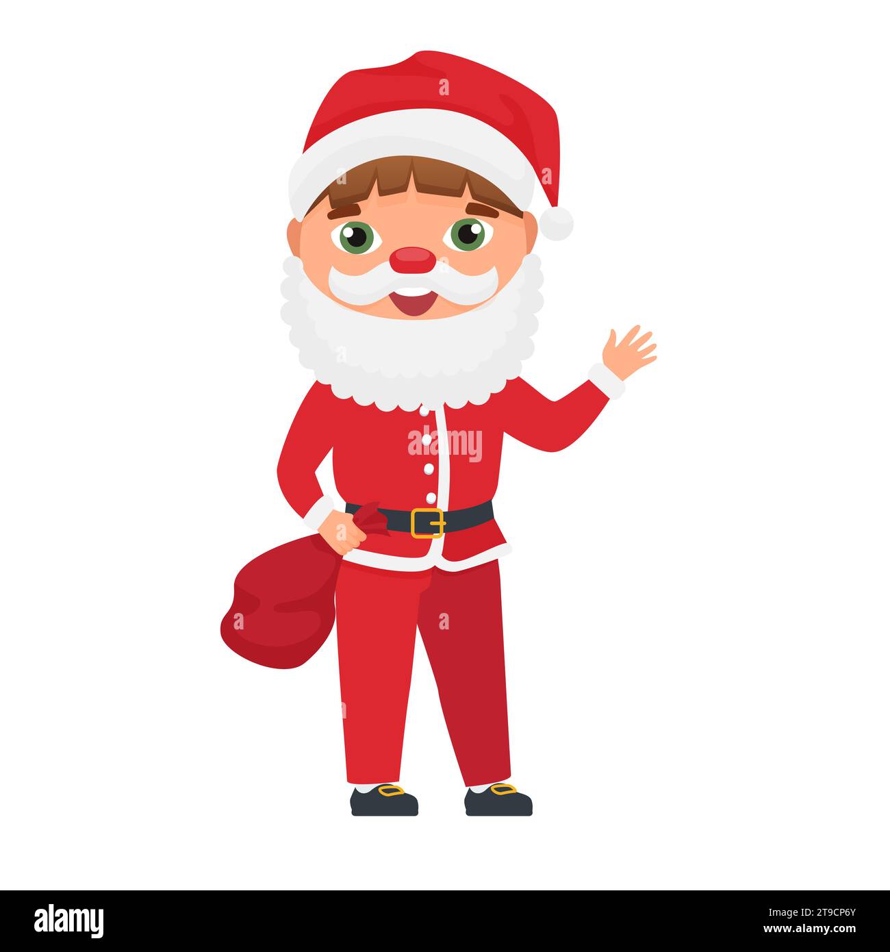 Kid Christmas santa costume. Holiday winter carnival, dressing party ...