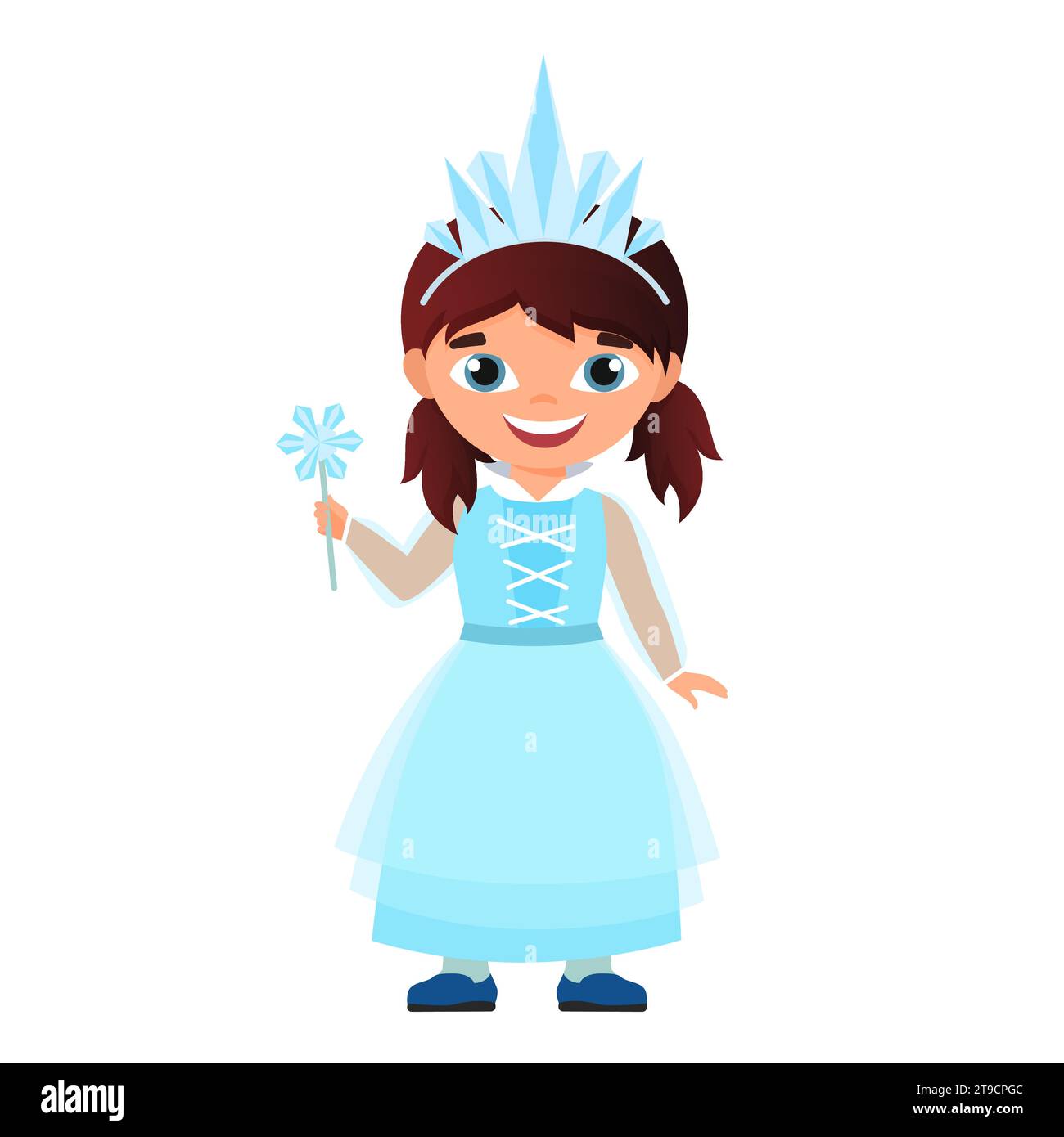 Kid little princess with crown. Frozen child costume for christmas ...