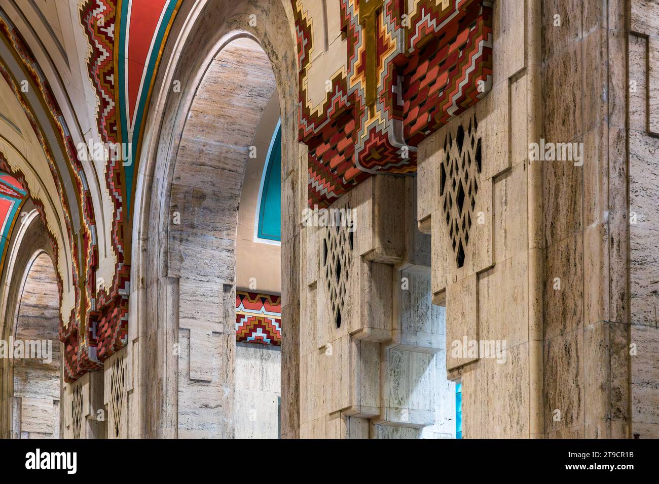 Part of the ceiling in the banking hall of the Guardian Building ...