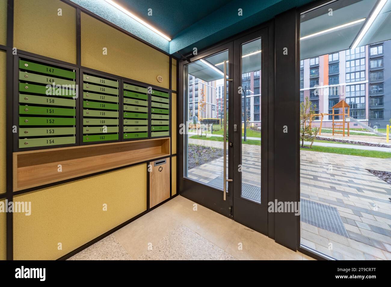 Interior of an apartment building entrance Stock Photo - Alamy