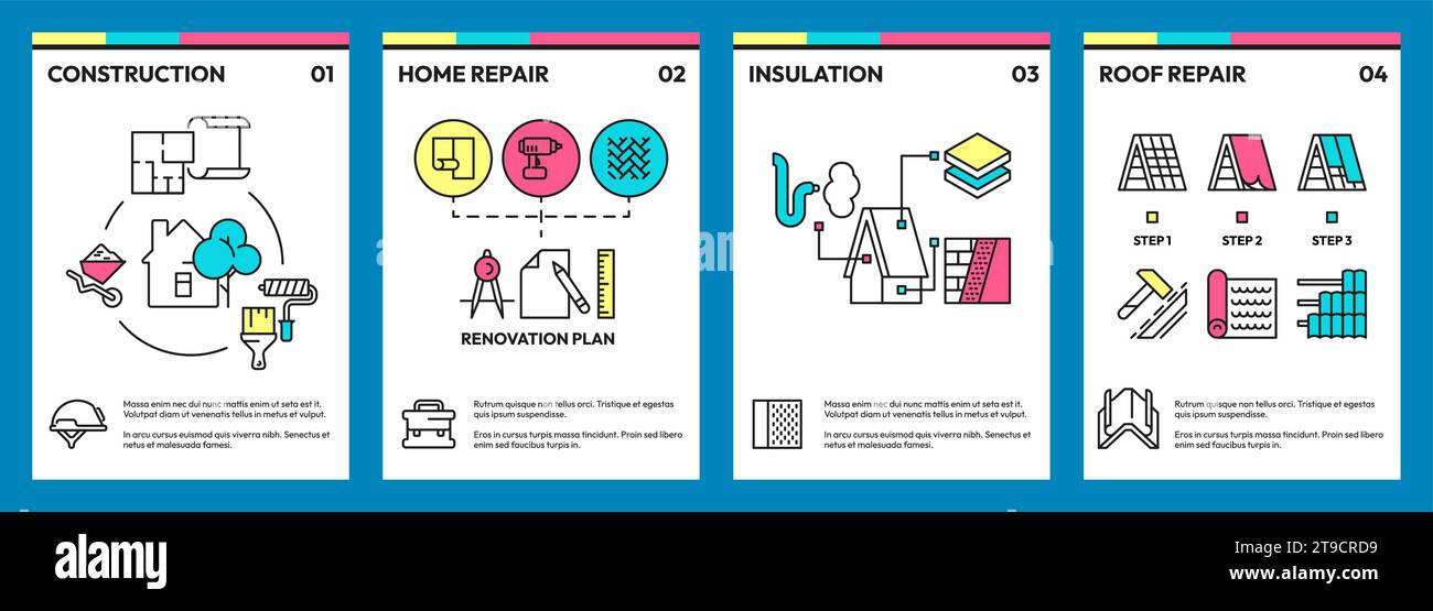 Home repair brochure. Maintenance renovation magazine cover with tools ...