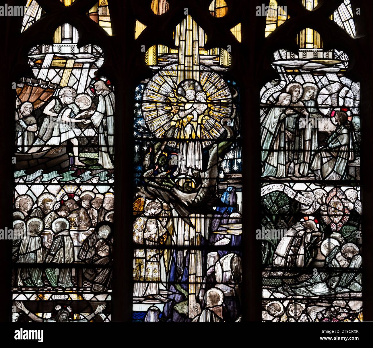 Stained glass in St. John the Baptist Church, Burford, Oxfordshire, UK ...