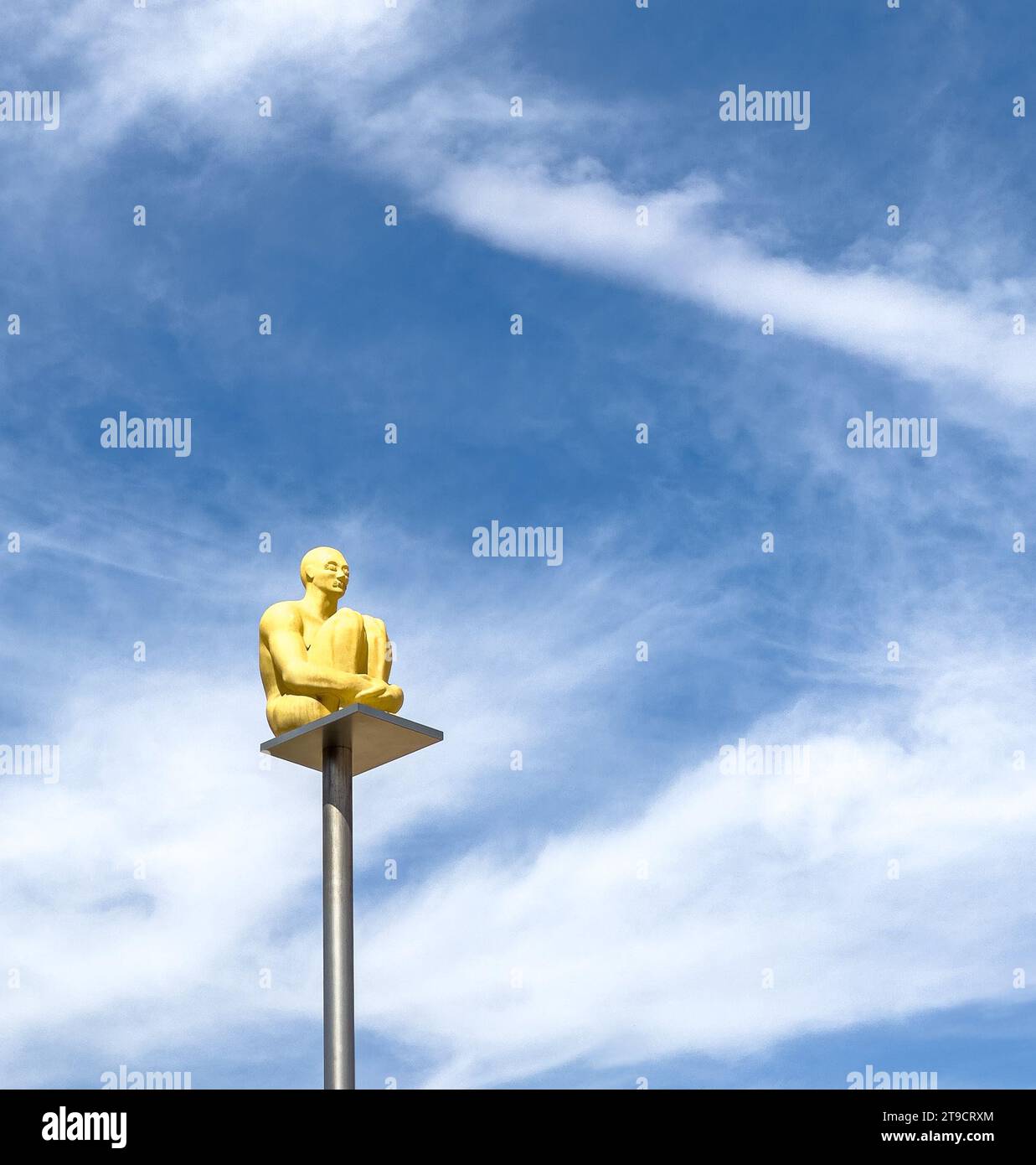 Modern statue sitting alone in solitude. Psychology art concept Stock ...