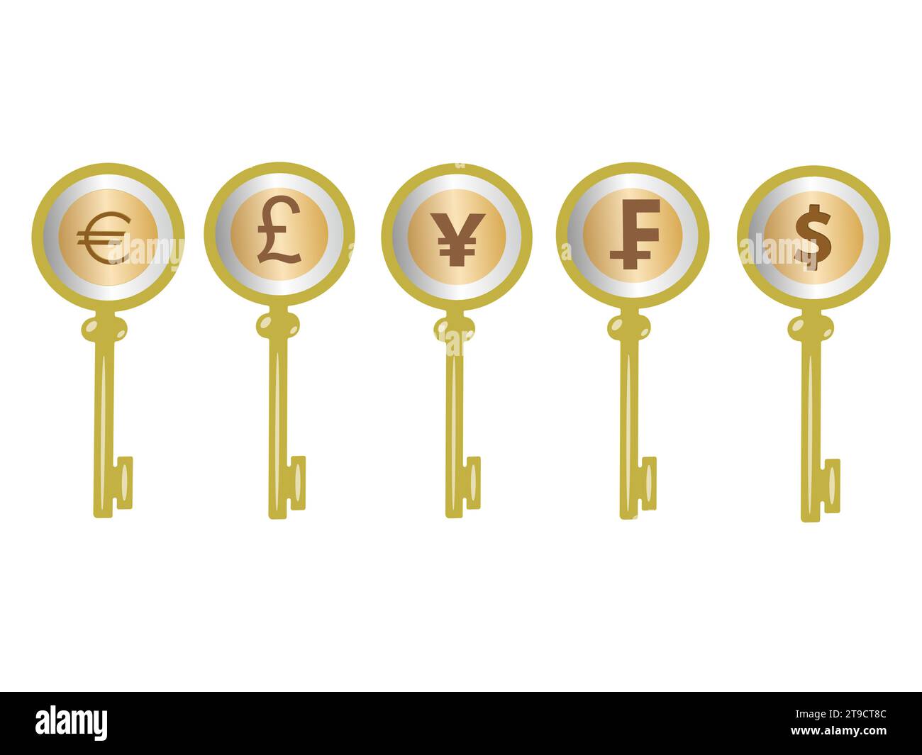A set of five keys with different currencies Stock Vector Image & Art ...