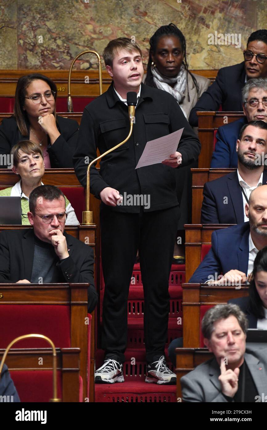 Paris, France. 21st Nov, 2023. Louis Boyard - Questions for the ...
